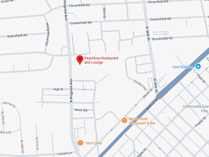 16. peachtree restaurant and lounge harrisburg map