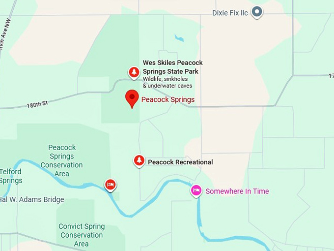 16. peacock springs map