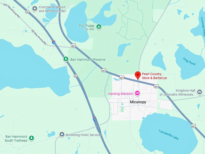 16. pearl country store & barbecue map