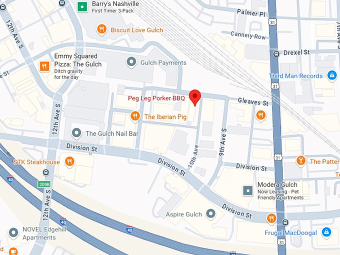 16. peg leg porker bbq map