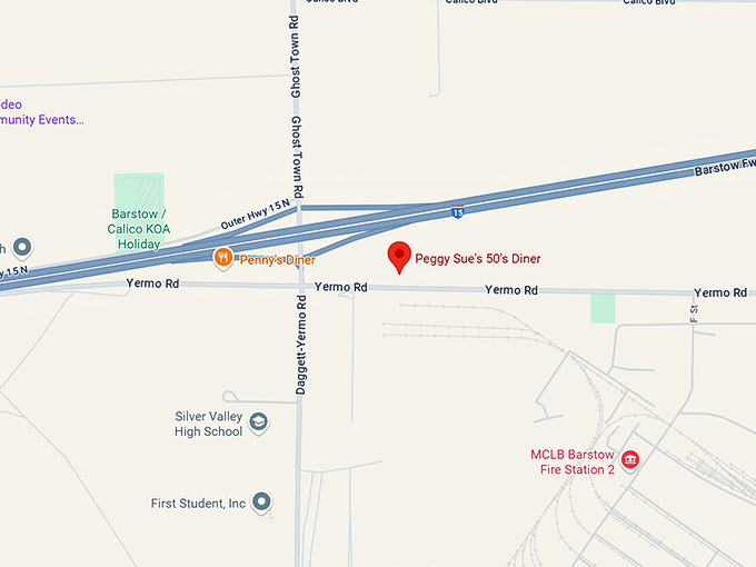 peggy sue&rsquo;s 50&rsquo;s diner map