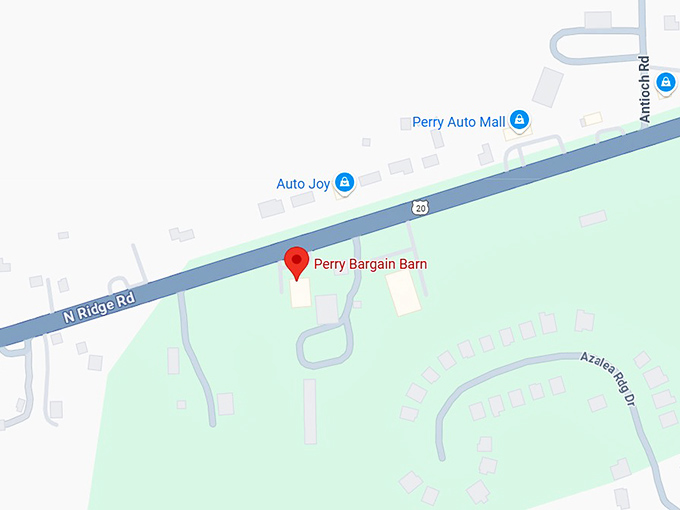 perry bargain barn map