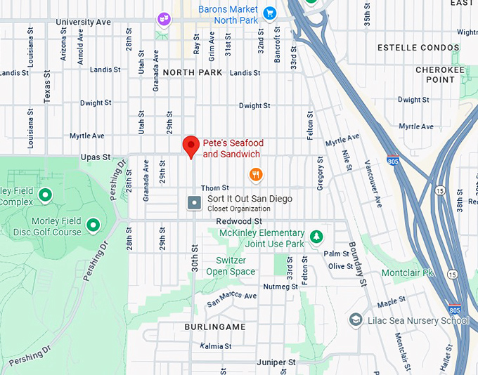 16. pete’s seafood and sandwich map