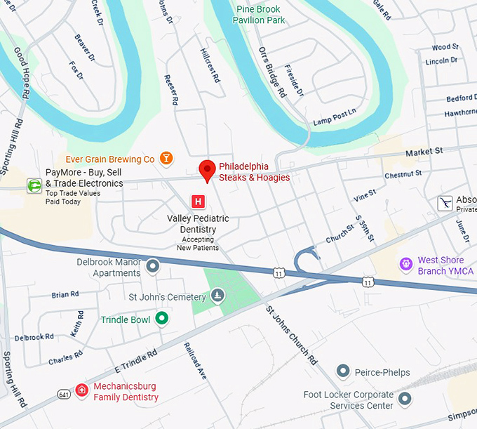 16. philadelphia steaks & hoagies map