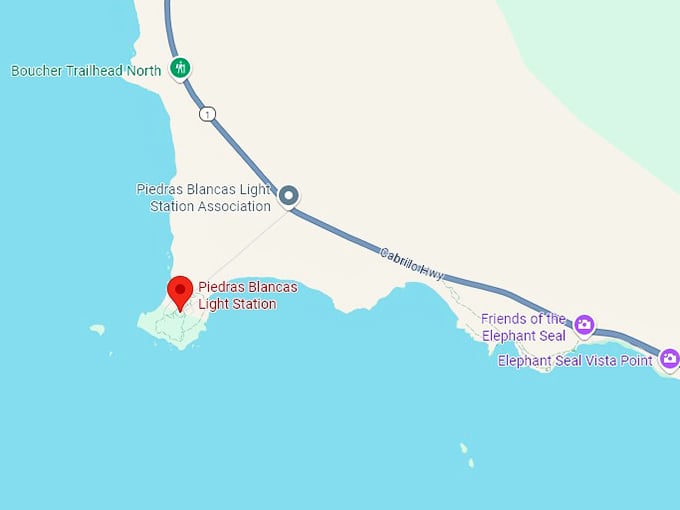 16. piedras blancas light station map