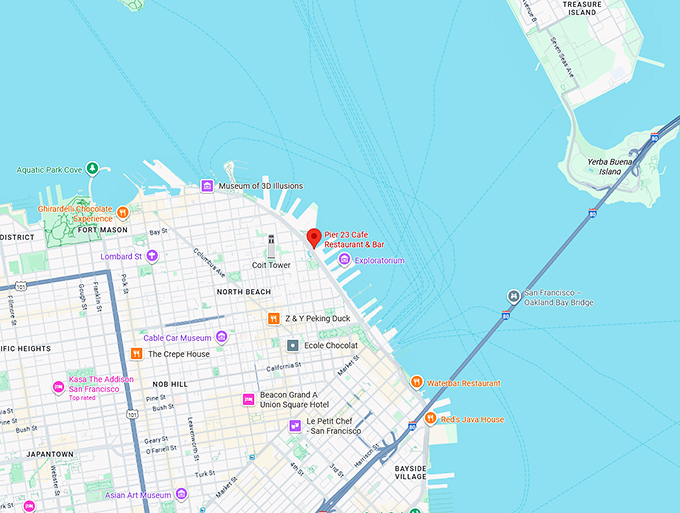 16. pier 23 cafe restaurant & bar map