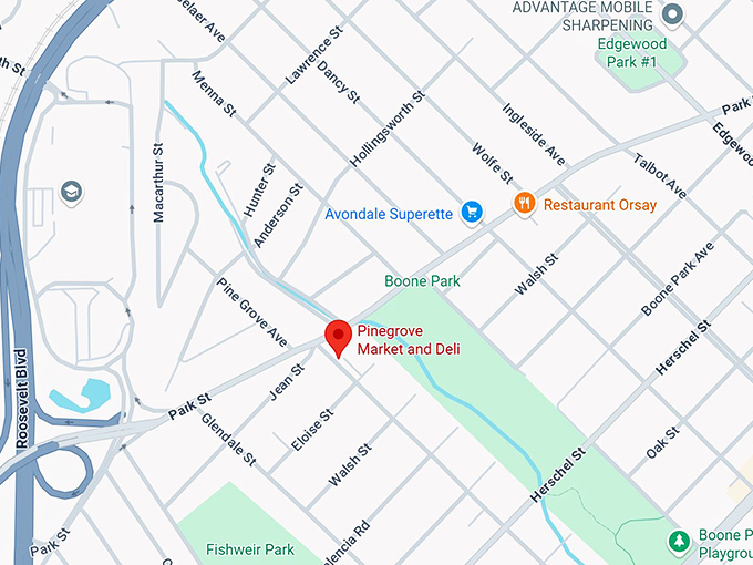 16. pinegrove market and deli map