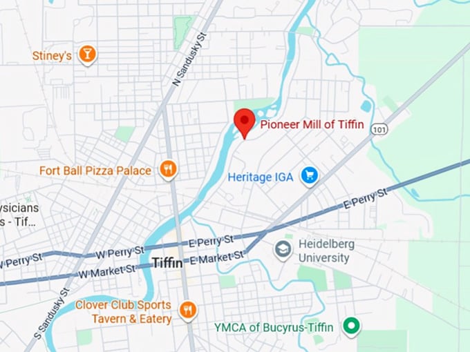 16. pioneer mill of tiffin map