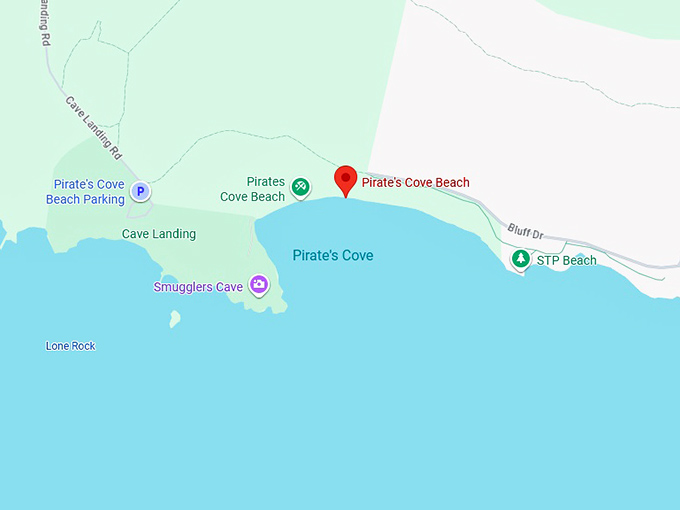 16. pirates cove beach map