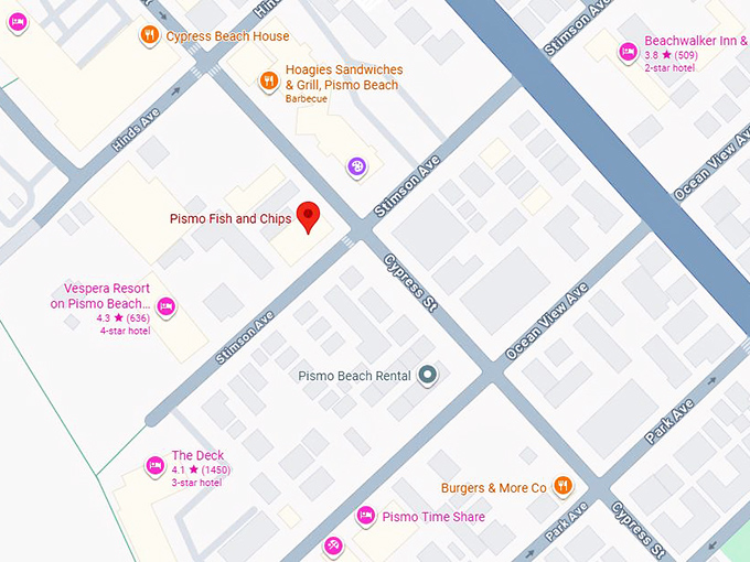 16. pismo fish & chips map