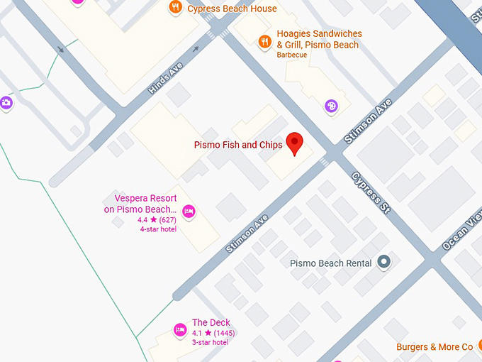 16. pismo fish and chips map