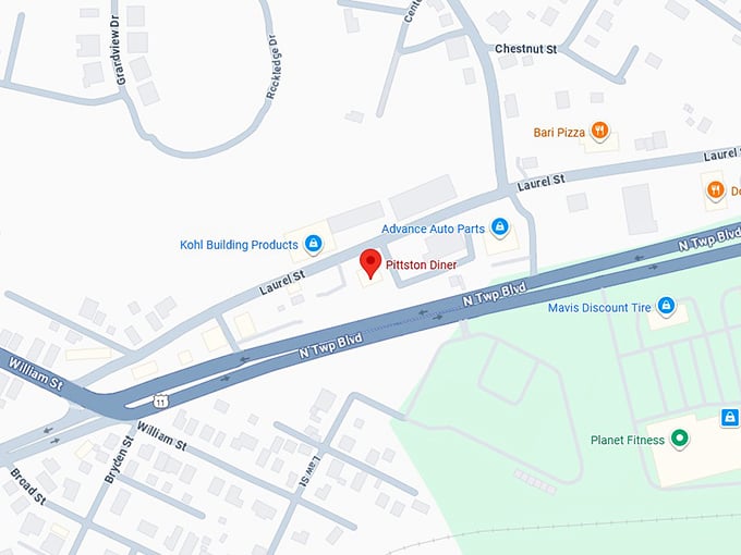 16. pittston diner map