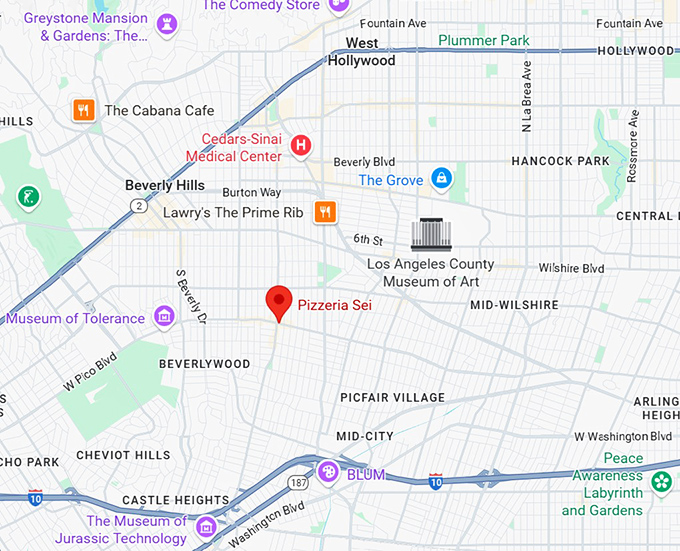 16. pizzeria sei map