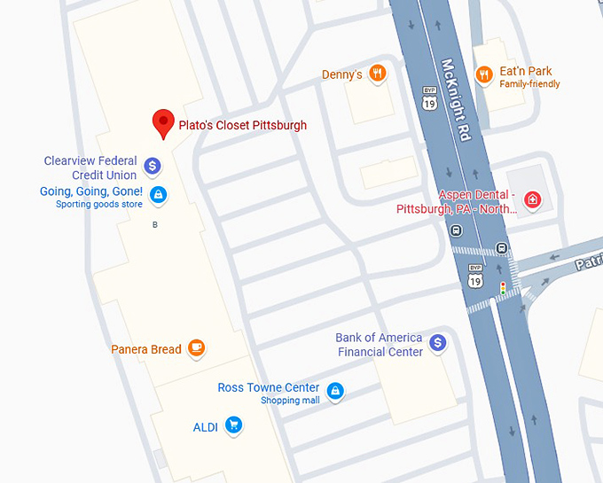 16. plato's closet pittsburgh map