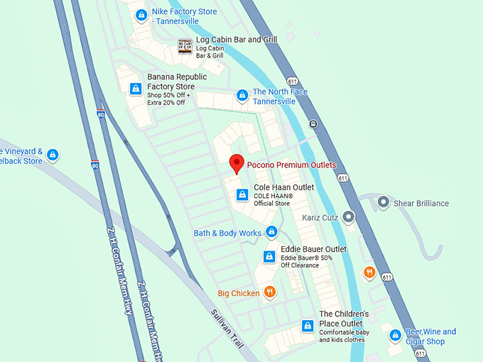 16. pocono premium outlets map