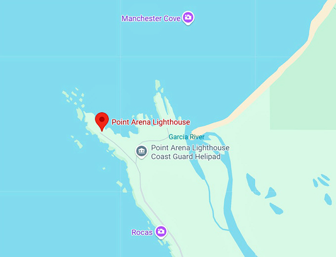 16. point arena lighthouse map
