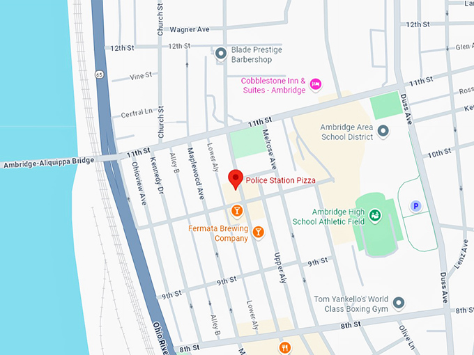 16. police station pizza map