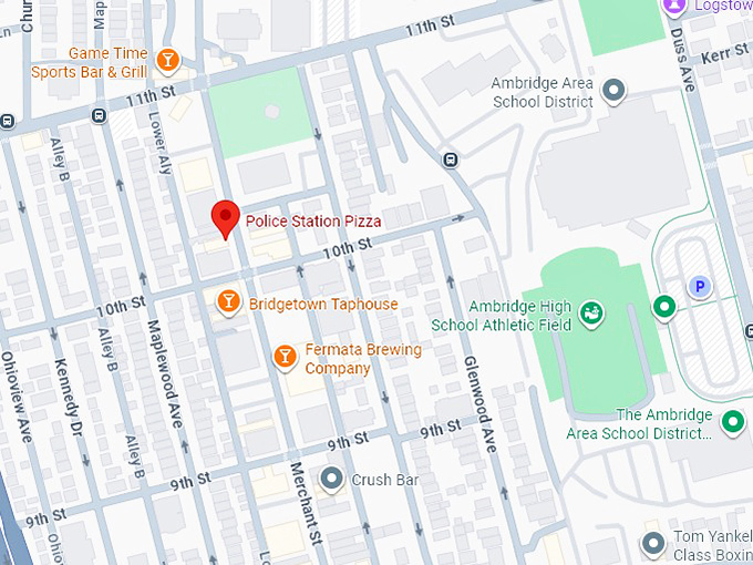 16. police station pizza map