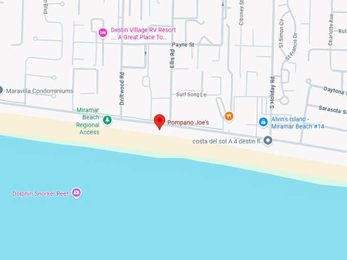 16. pompano joe's map