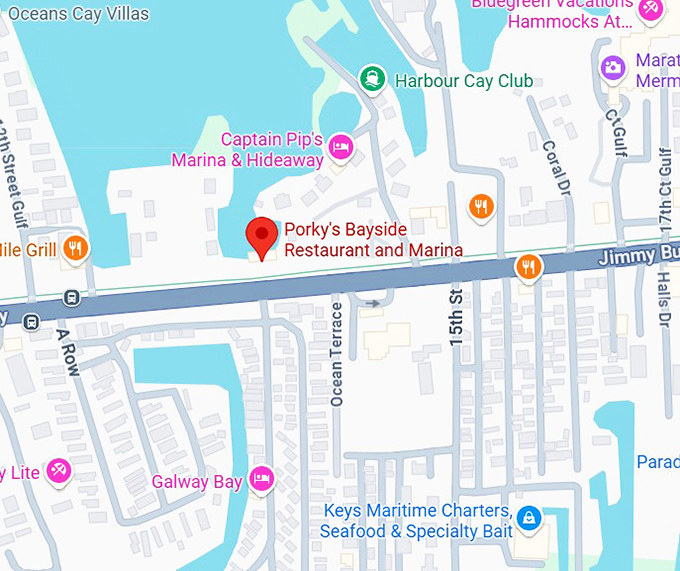 16. porky's bayside restaurant and marina map