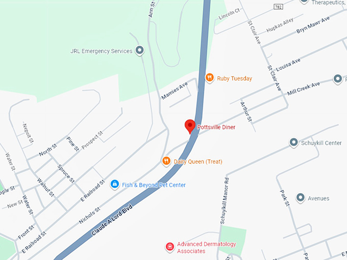 16. pottsville diner map