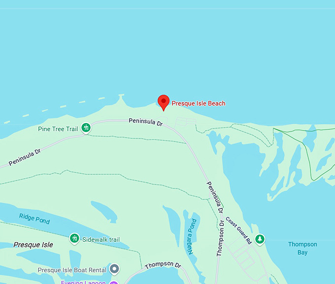 16. presque isle beach map