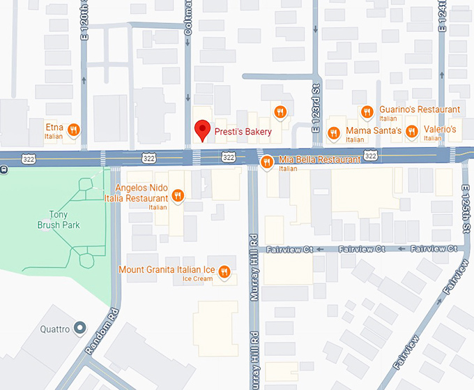 16. presti's bakery map