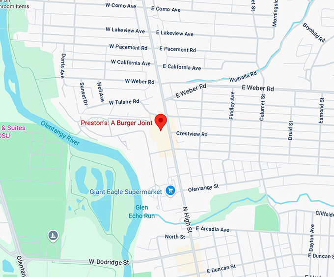 16. preston's a burger joint map