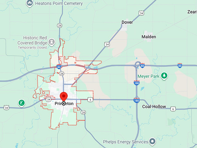 16. princeton, il map