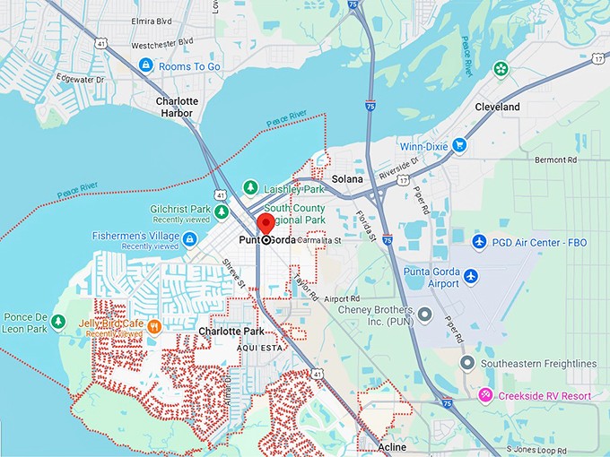 16. punta gorda, fl map