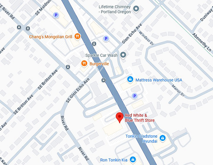 16. red white & blue thrift store map