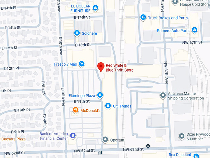 16. red white & blue thrift store map