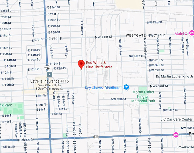 16. red white & blue thrift store map