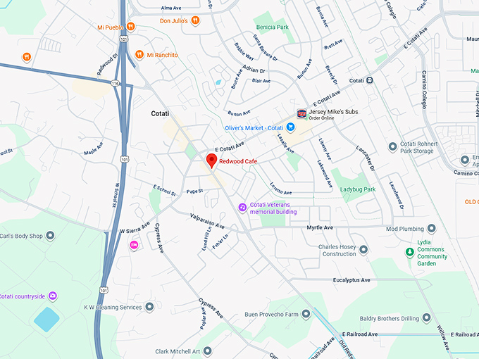 16. redwood cafe map