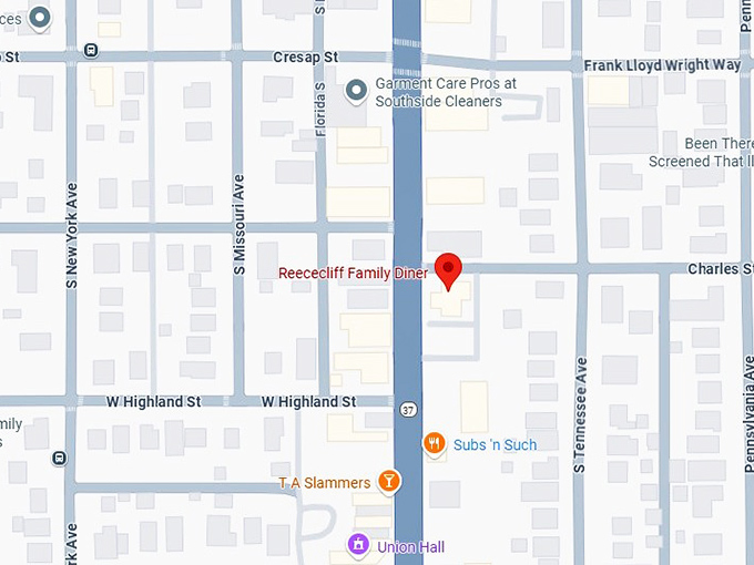 16. reececliff family diner map