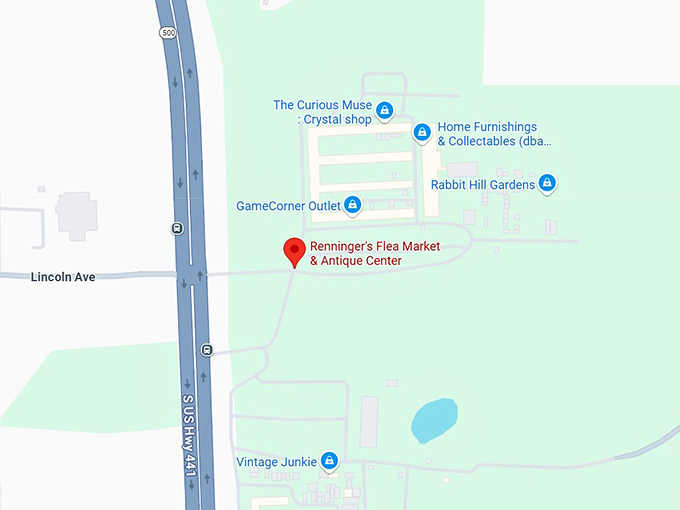 16. renninger's flea market & antique center (mount dora) map