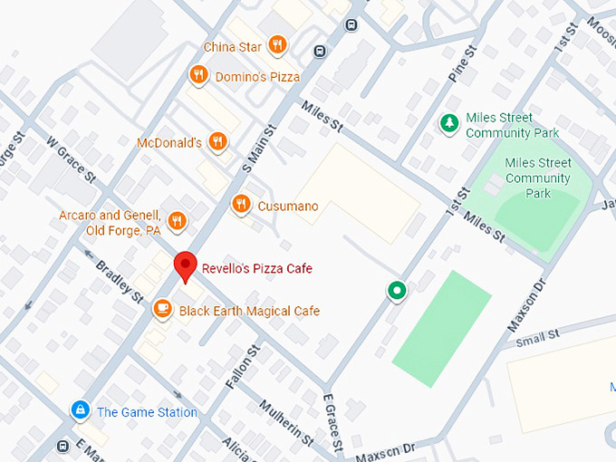 16. revello's pizza cafe map