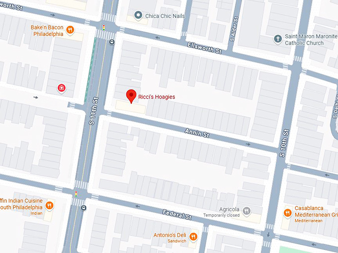 16. ricci's hoagies map