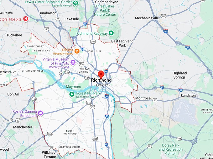 16. richmond, va map