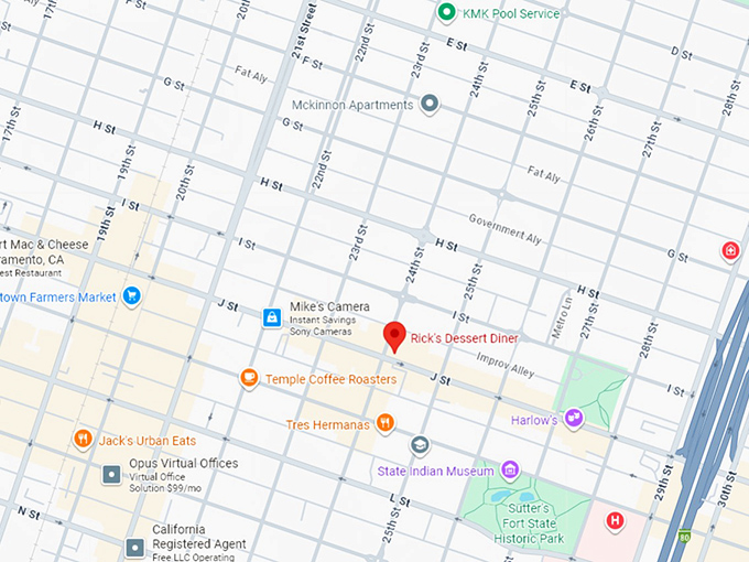 16. rick's dessert diner map