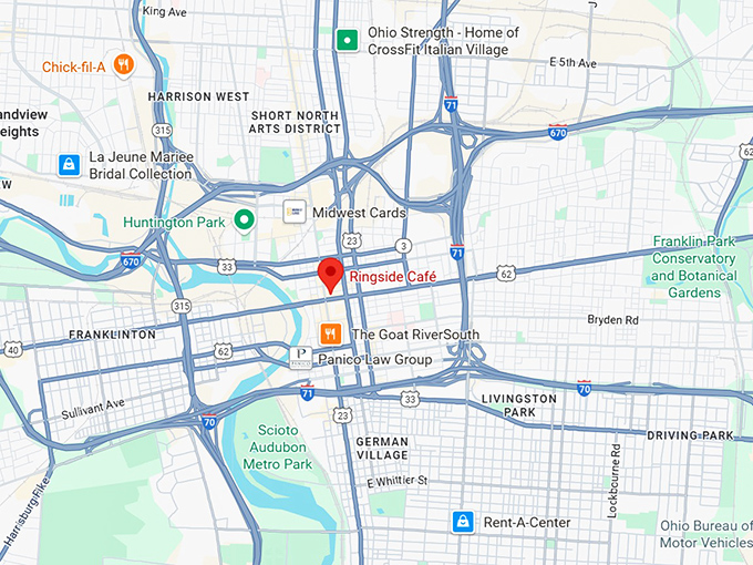 16. ringside caf&eacute; map