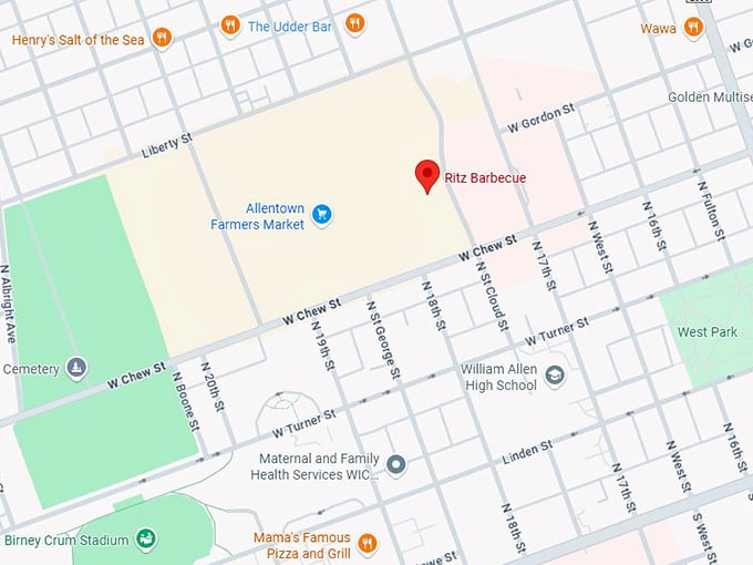 16. ritz barbecue 302 n 17th st map