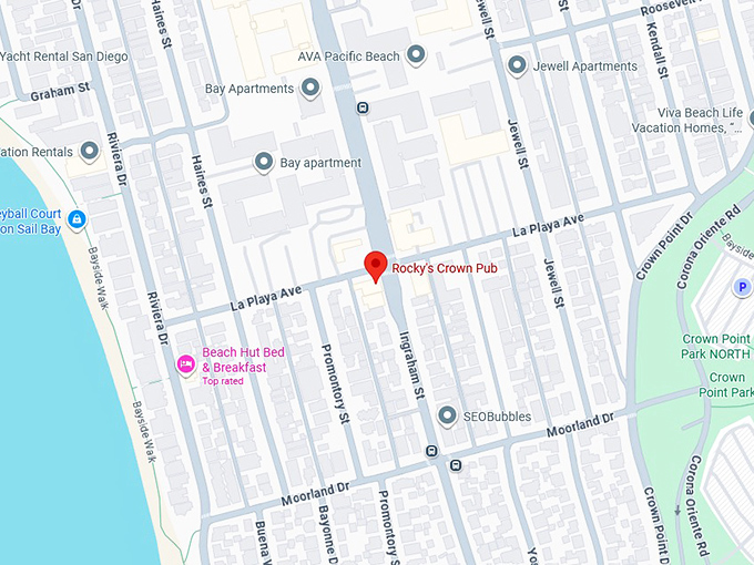 16. rocky's crown pub map