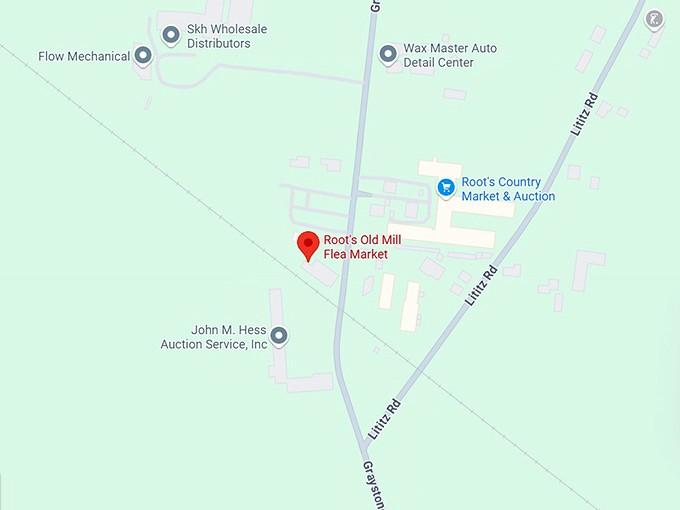 16. root's old mill flea market map