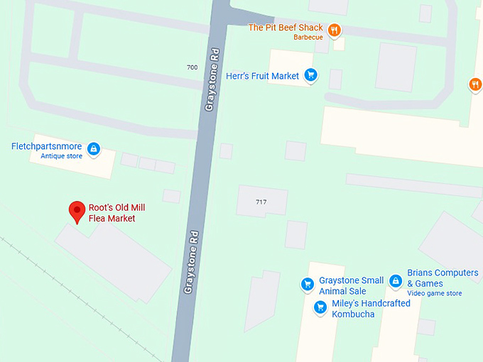 16. root's old mill flea market map