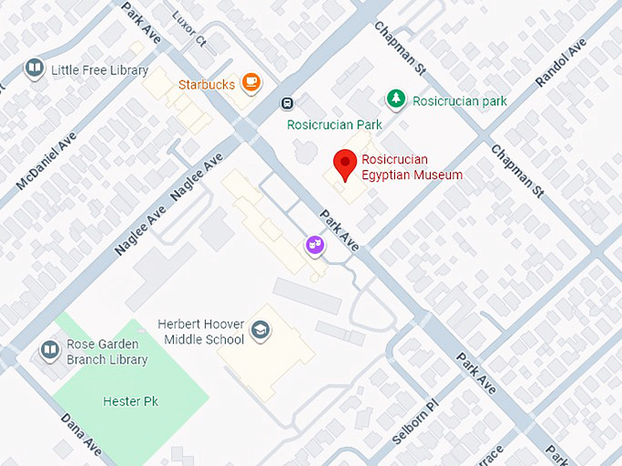 16. rosicrucian egyptian museum map