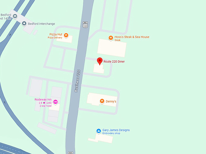 16. route 220 diner map