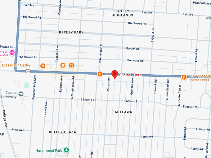 16. rubinos pizza map