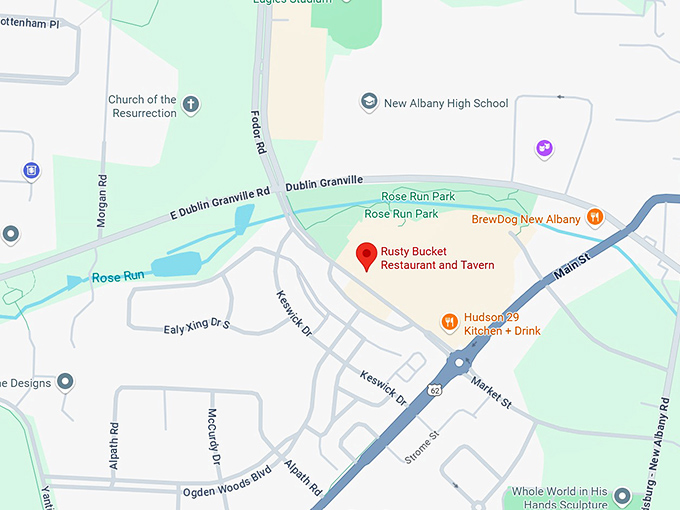 16. rusty bucket restaurant and tavern map