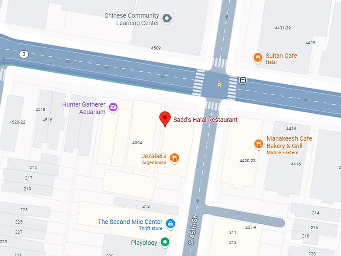 16. saad's halal restaurant map